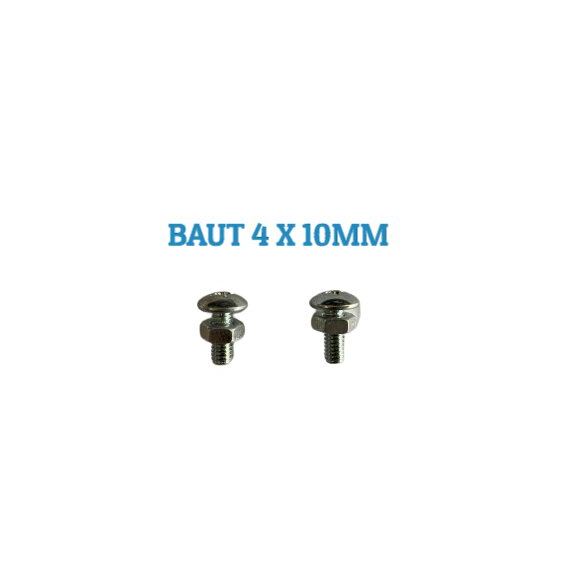 Jual BAUT 4 X 10MM PLUS MUR 4MM (10 PCS) | Shopee Indonesia