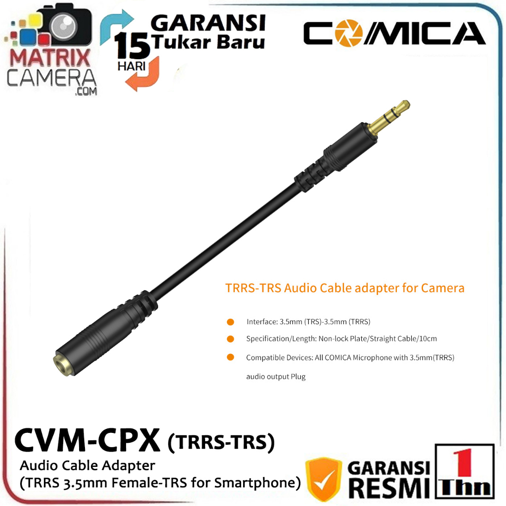 Jual COMICA CVM-CPX 3.5mm TRRS to 3.5mm TRS Cable Adapter for Camera ...