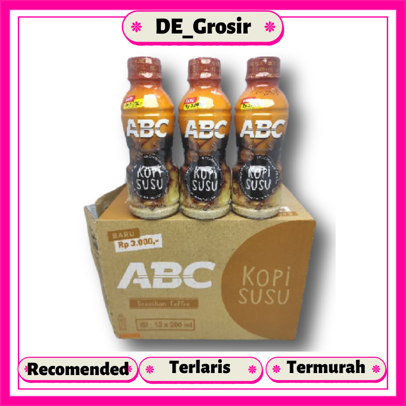 Jual ABC Kopi Susu Ready to Drink Kemasan Botol 200 ml Dapat 1 Dus Isi ...