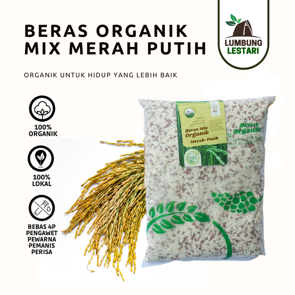 Jual Beras Mix merah putih - Lingkar Organik 2.5kg | Shopee Indonesia