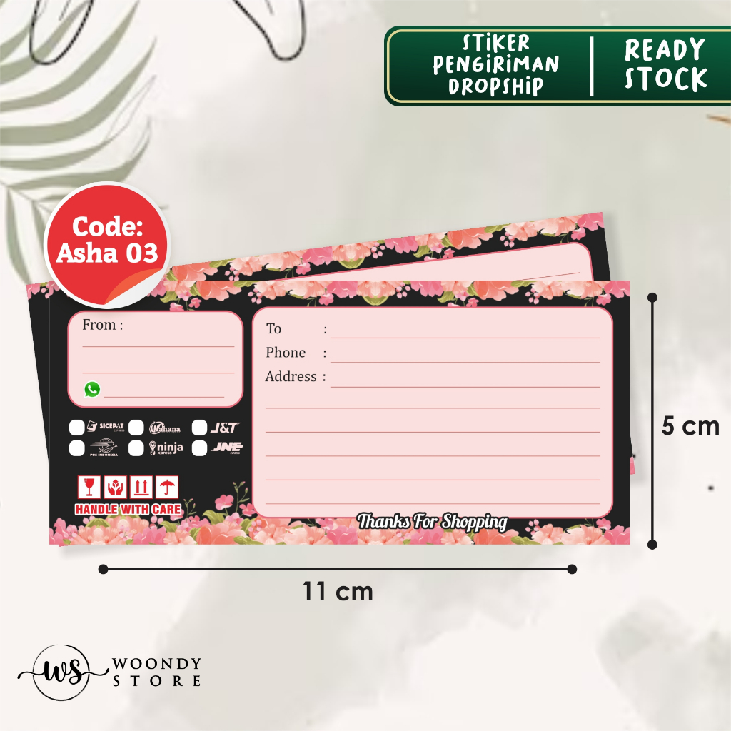 Jual STIKER LABEL PENGIRIMAN DROPSHIPPER READY - ASHA 03 | Shopee Indonesia