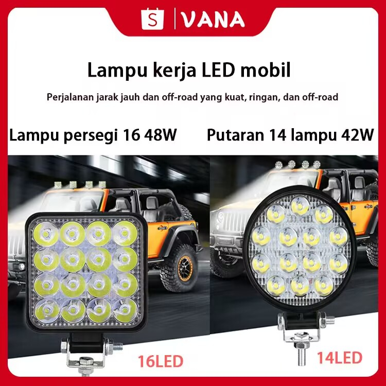 Jual 42W LED Flood Light Lampu Mobil DC9V-60V Off-Road Teknik Lampu ...
