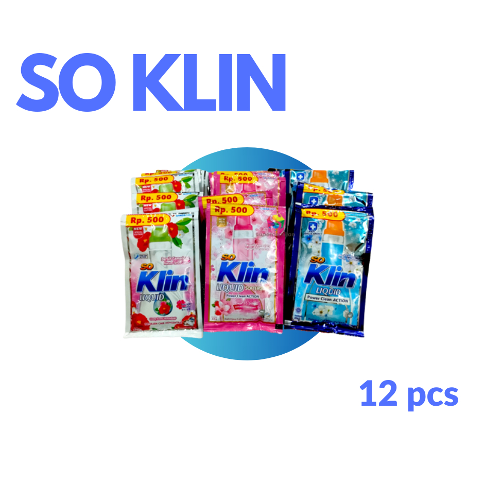 Jual SO KLIN LIQUID CAIR RENCENG ISI 12 PCS x 22 ML DETERGEN PAKAIAN ...