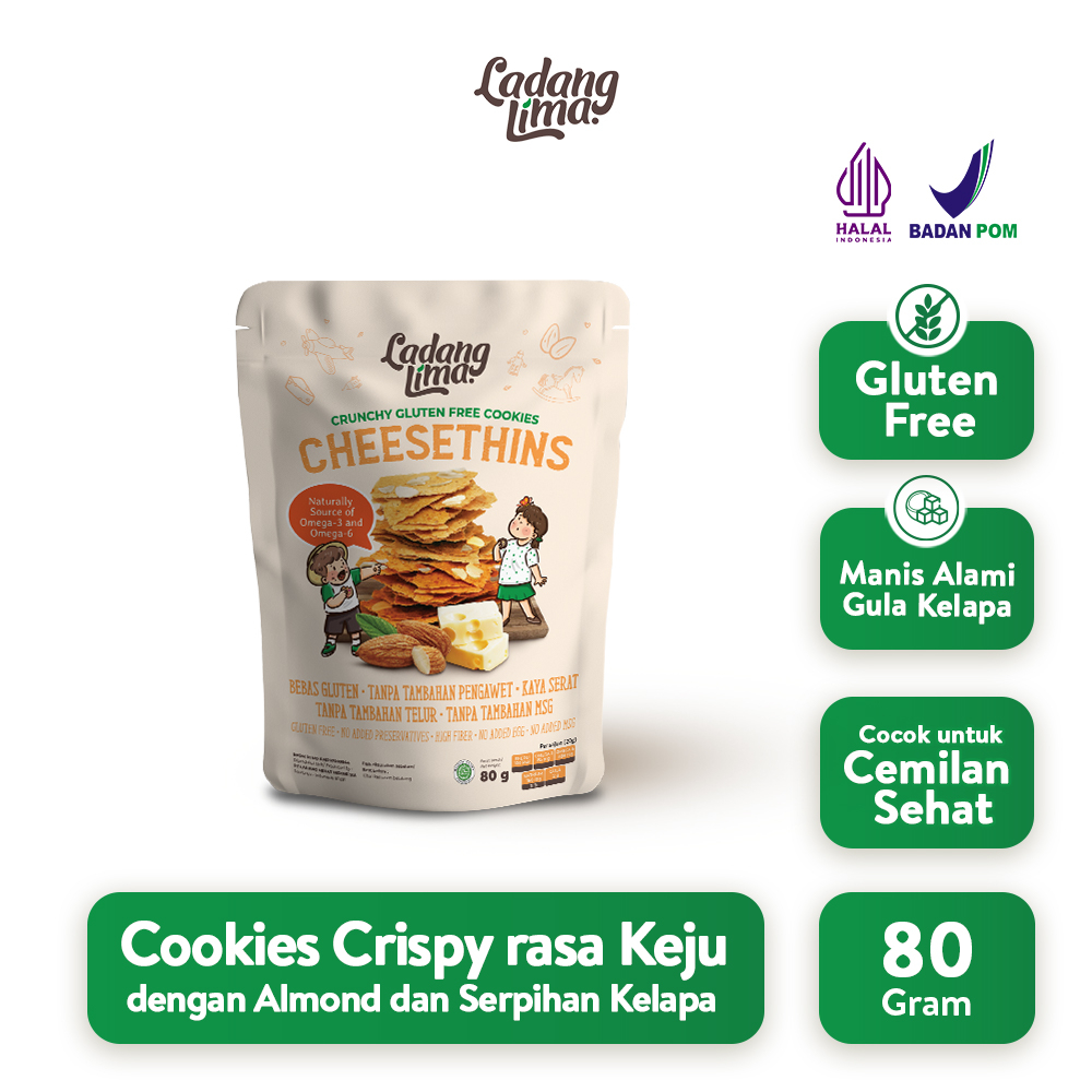 Jual Ladang Lima - Cheesethins Cookies 80g | Healthy Cookies With ...