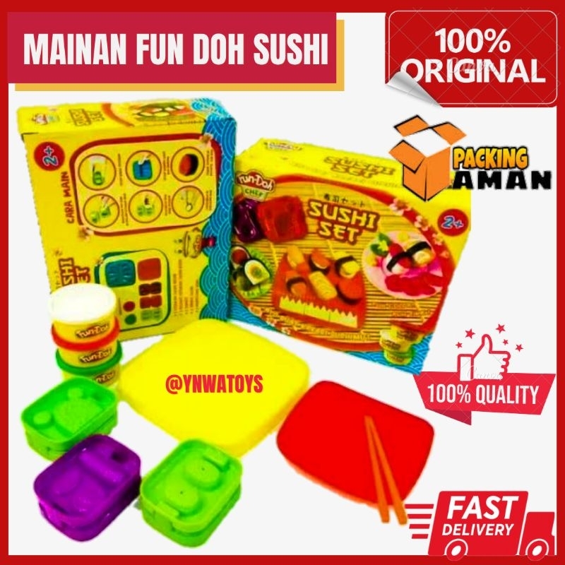 Jual MAINAN EDUKASI ANAK PLAY DOH FUN DOH SUSHI SET/MAINAN CETAKAN ...