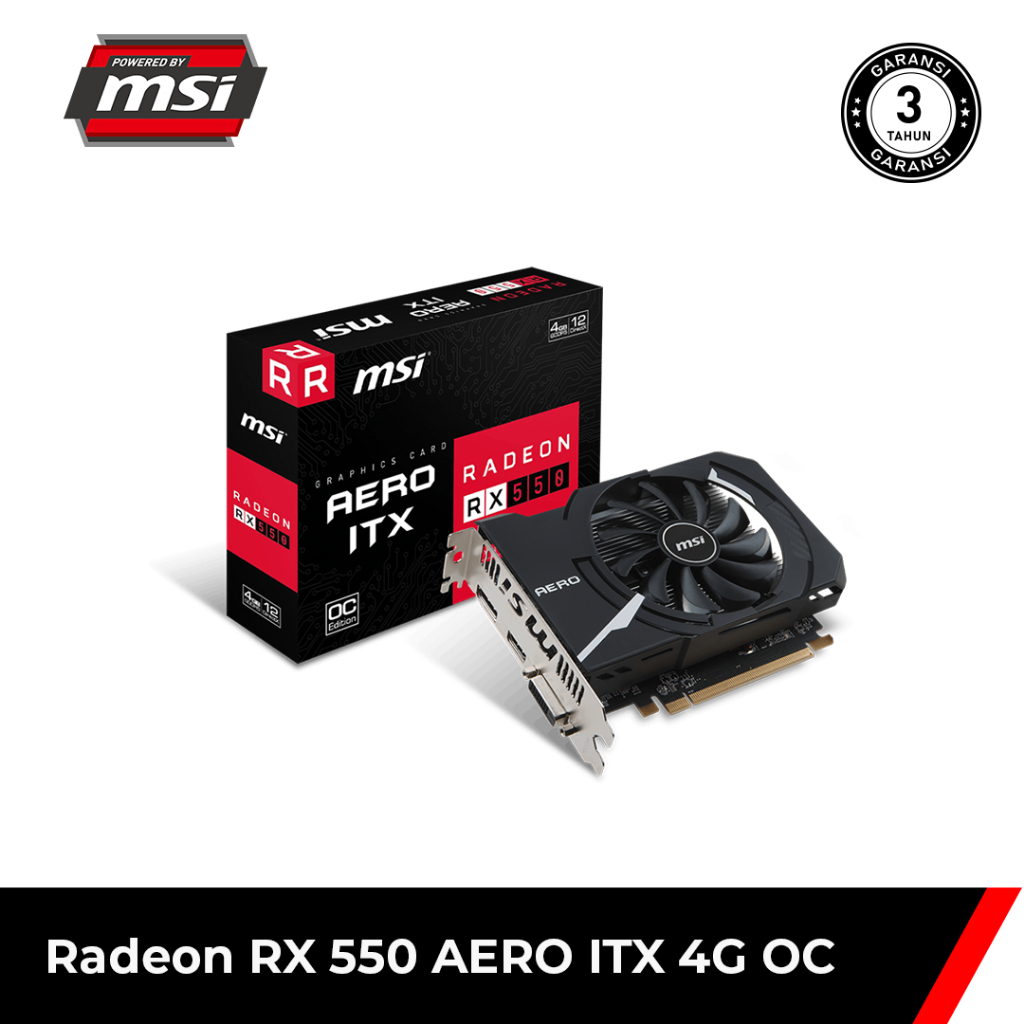 Jual MSI VGA AMD Radeon RX 550 Aero ITX OC 4GB GDDR5 | Shopee Indonesia