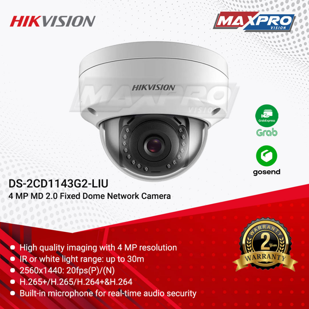 Jual DS-2CD1143G2-LIU - HIKVISION IP CAMERA 4MP DOME DUAL LIGHT AUDIO | Shopee Indonesia