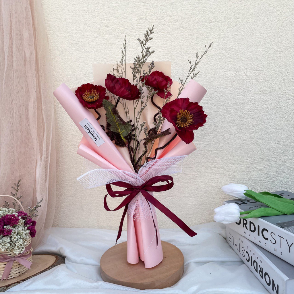 Jual Buket bunga artificial | buket bunga poppy | buket wisuda | kad ...