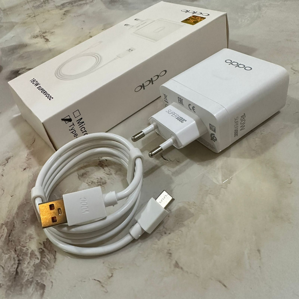 Jual Charger TC Oppo 180w Support super Vooc Micro Type-C daya besar ...