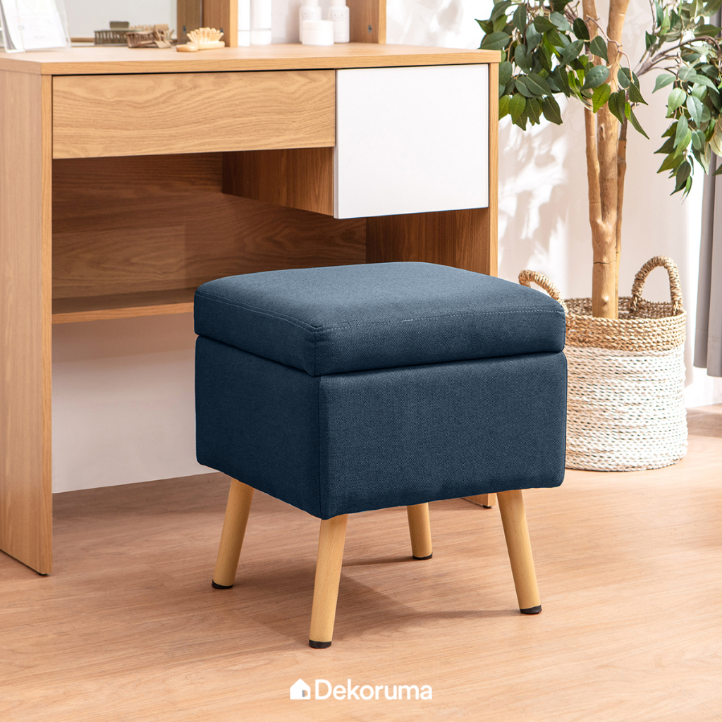 Jual Dekoruma SURU Square Stool MInimalis Biru - Kursi Sofa Kotak ...