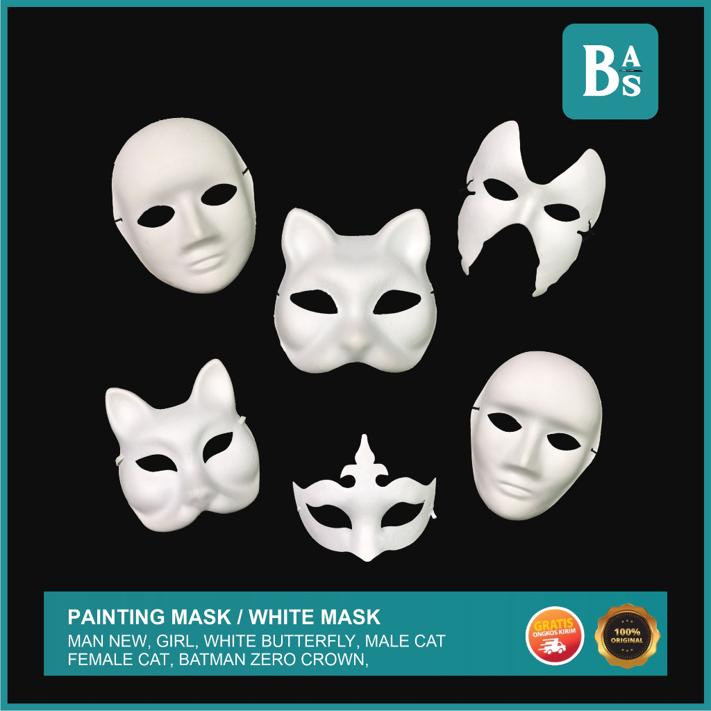 Jual Topeng Pesta & Lukis Polos - White Mask Papper Party & Crafting By ...
