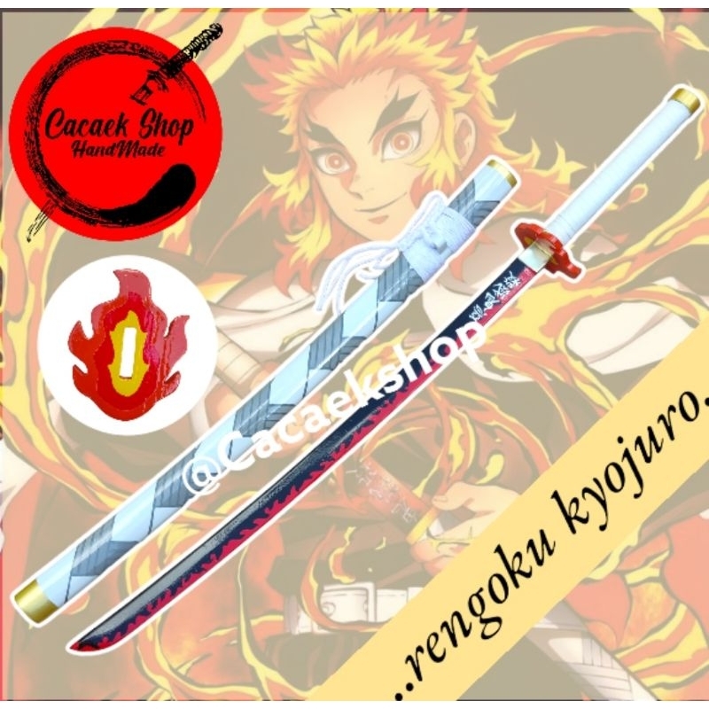 Jual Pedang kayu rengoku cosplay kimetsu no yaiba | Shopee Indonesia