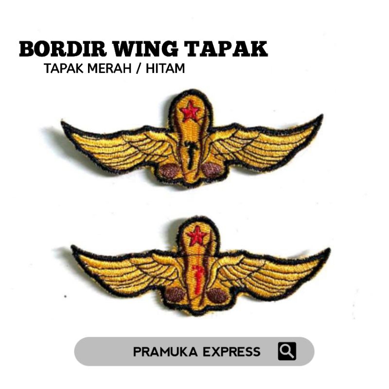 Jual LOGO BORDIR WING TAPAK MERAH / HITAM | Shopee Indonesia