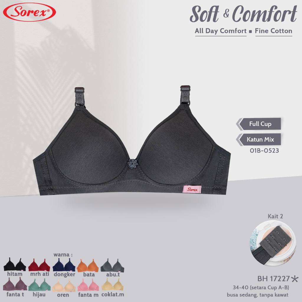Jual SOREX BRA 17227 - BH WANITA DENGAN CUP STANDARD A / B | Shopee ...
