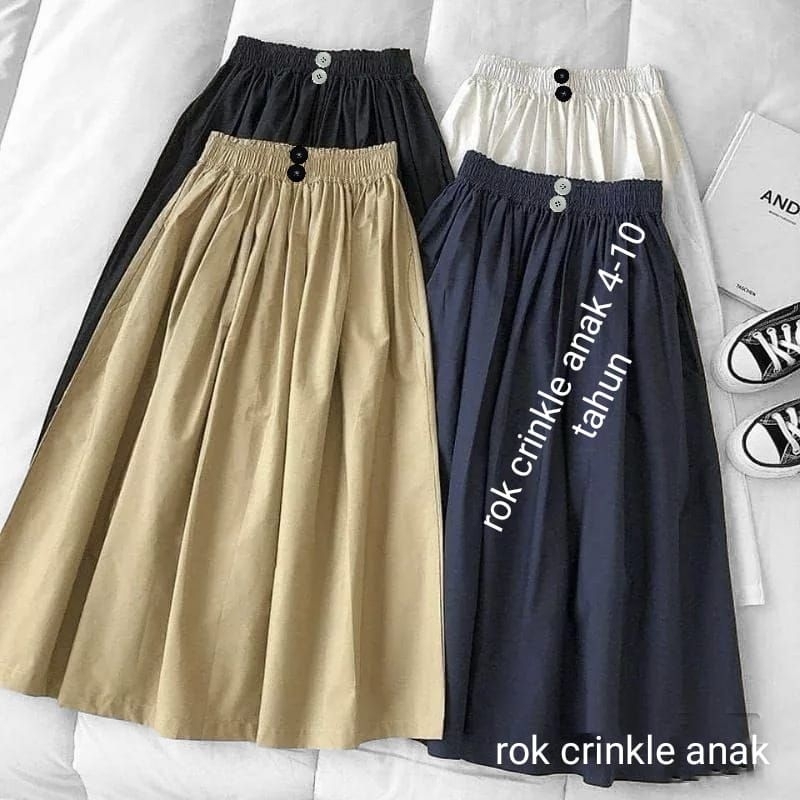 Jual crinkle rok anak tanggung 4-12 tahun rok kekinian rok viral rok ...