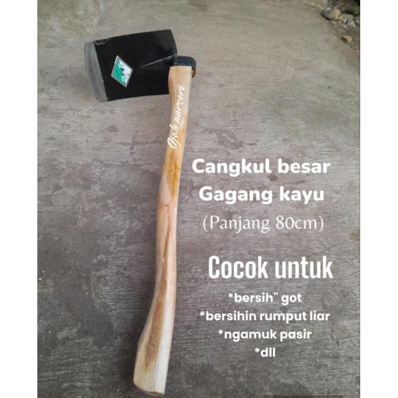 Jual Cangkul besar gagang kayu / cangkul + gagang siap pakai | Shopee ...