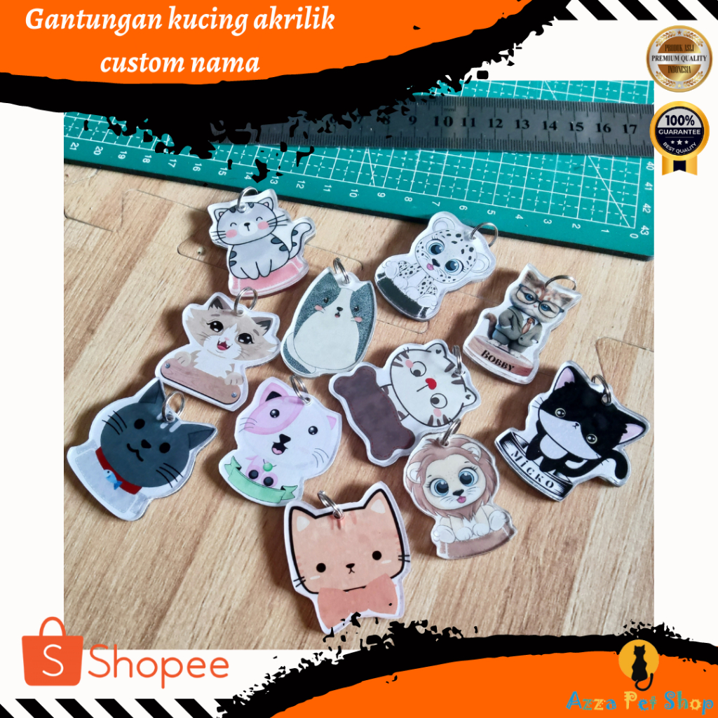 Jual kalung kucing nama custom / kalung kucing custom nama akrilik ...