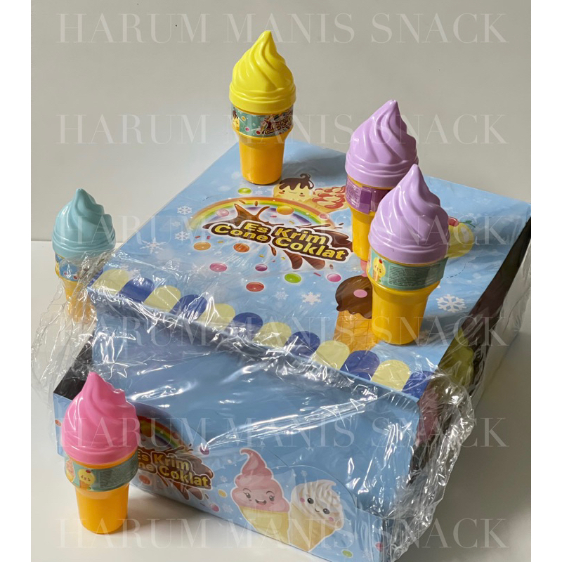 Jual Es Krim Cone Coklat New Ice Cream Cone Cokelat isi 30 pcs | Shopee ...