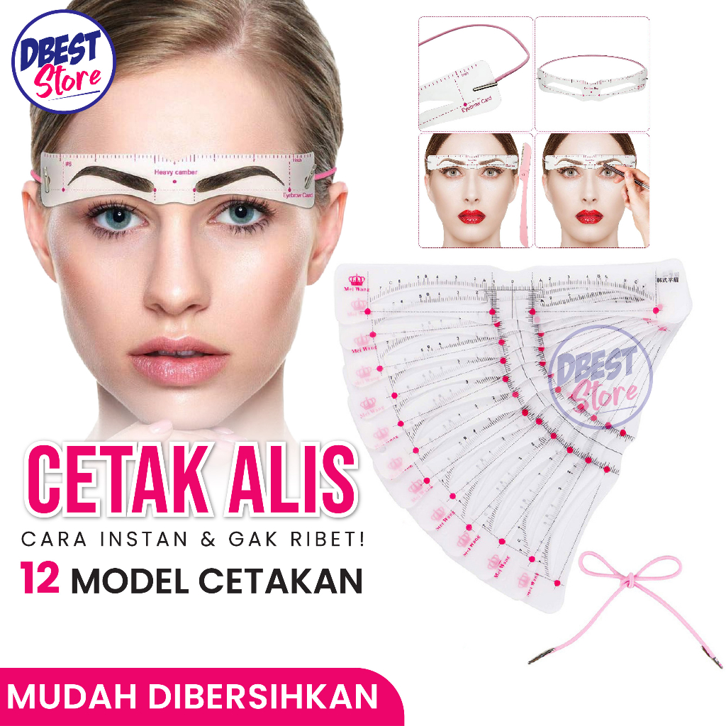 Jual Cetakan Alis Tali 12 Model Lengkap Eyebrow Ruler | Shopee Indonesia