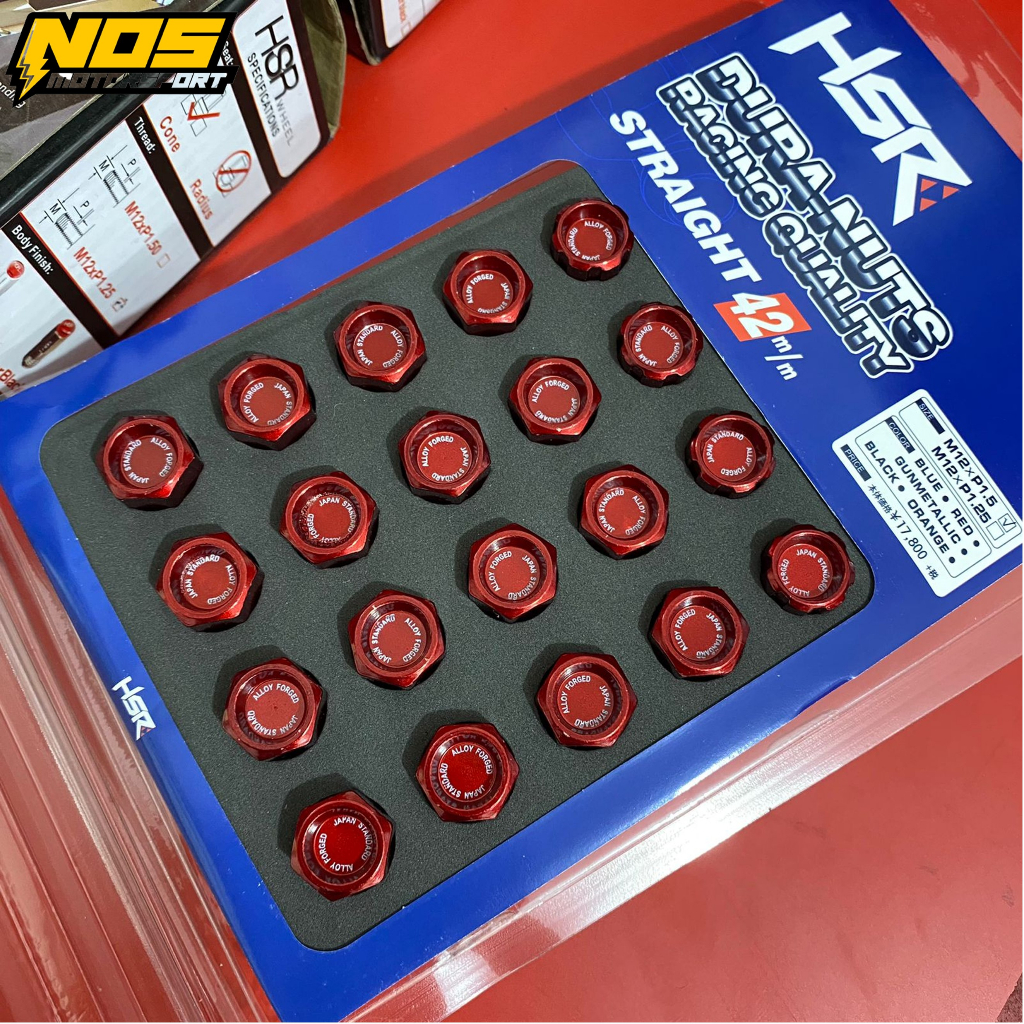 Jual BAUT MUR RODA MOBIL RACING HSR WARNA MERAH UKURAN 1,25 DAN 1,5 ...