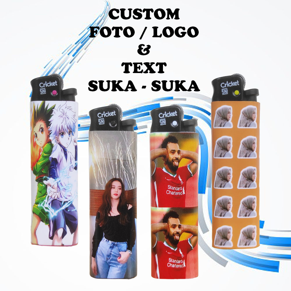 Jual Korek Api Custom Cricket Kriket Unik Setiker Sticker Foto Logo ...