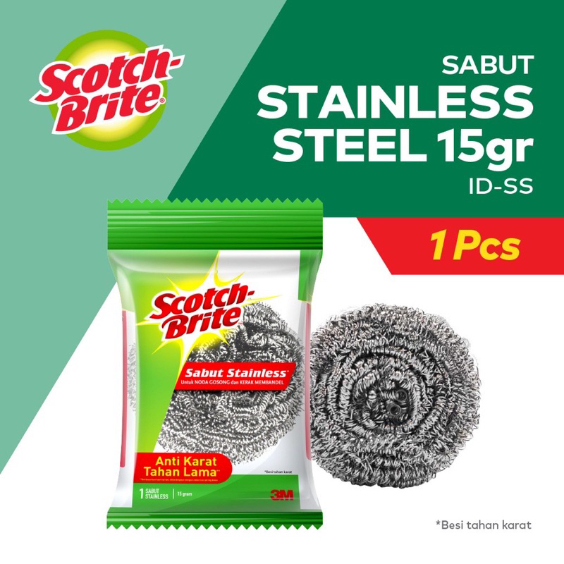 Jual Sabut Besi Anti Karat Scoth Brite Asli Tapas Besi Kawat Stainless ...