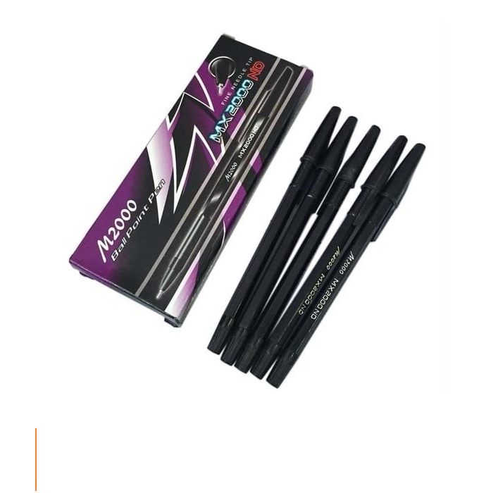 Jual Pulpen MX 2000 tinta hitam 1 Box isi 12 pcs Pen M2000 ND Ballpoint ...