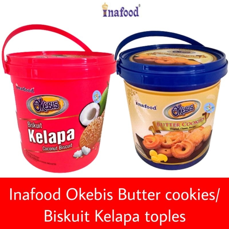 Jual Inafood Okebis Biskuit Kelapa Butter cookies toples | Shopee Indonesia