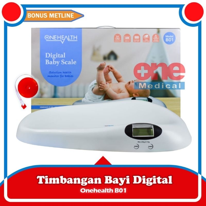 Jual Timbangan Bayi Digital OneHealth Digital Baby Scale Bonus Metline ...