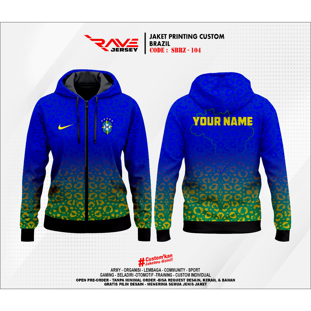 Jual JAKET BRAZIL SPECIAL EDITION WORLD CUP QATAR 2022 FULL PRINTING ...