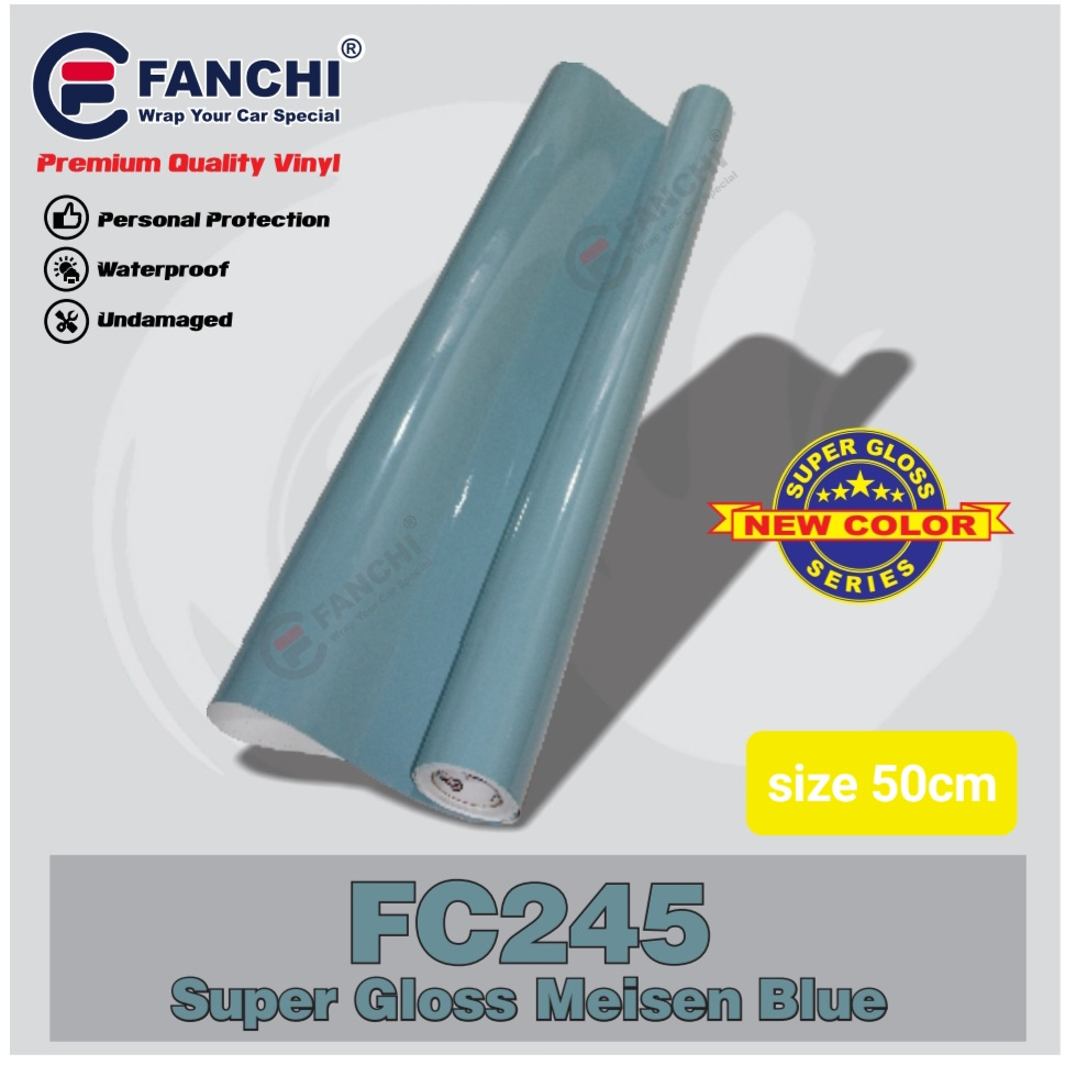 Jual 50cm Sticker Fanchi FC245 Super Gloss Glossy Meisen Blue per 50cm ...