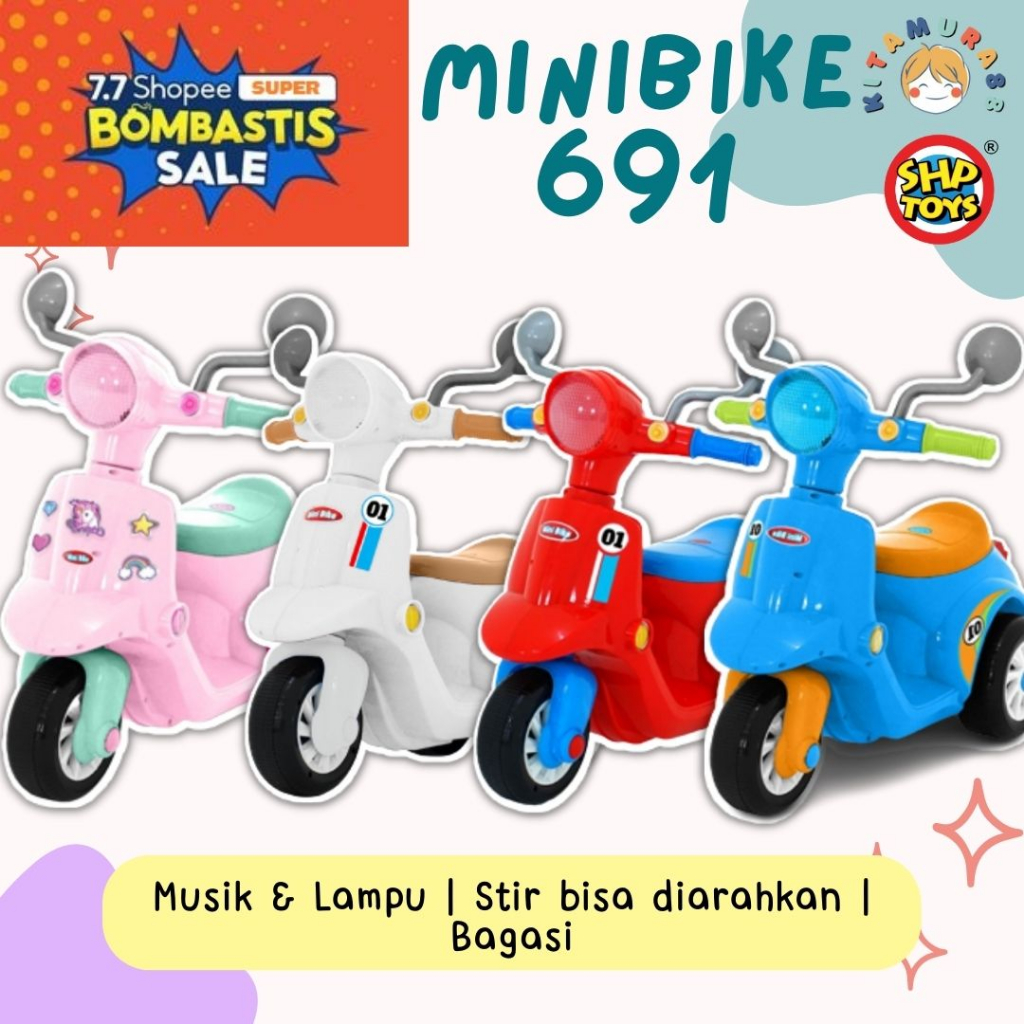 Jual Mainan Anak Motoran MINI BIKE 691 SHP TOYS - Maenan Motoran Vespa ...