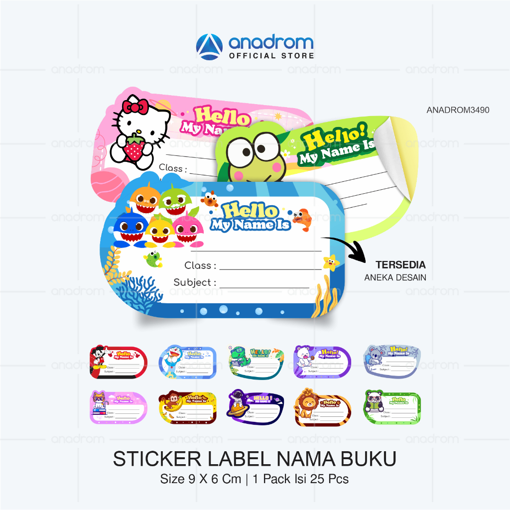 Jual Sticker Label Nama Buku | Sticker Mata Pelajaran | Sticker Mapel ...