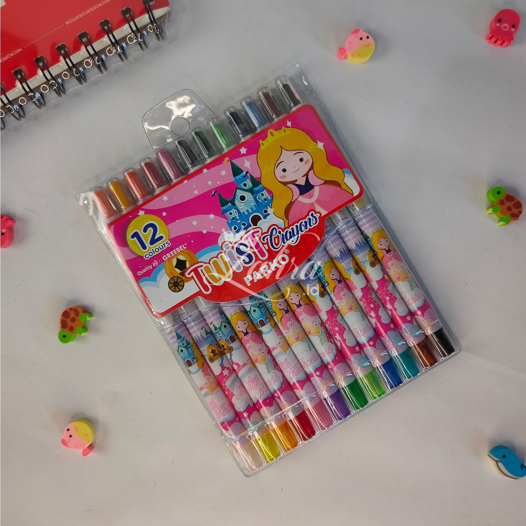 Jual Krayon / Crayon 12 Warna Twist Crayons Parko | GREEBEL stationery ...