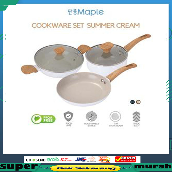 Jual Panci Cookware Set 5in1 - Panci Anti Lengket isi 5 Pcs - Cream ...