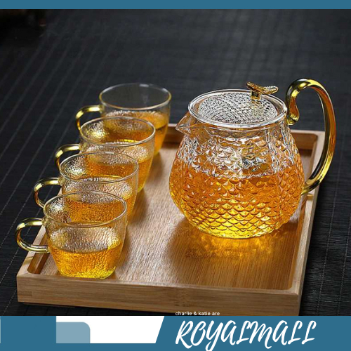 Jual Teko Pitcher Teh Chinese 600ml with 4 Glass / Teko Teh Gelas Glass ...