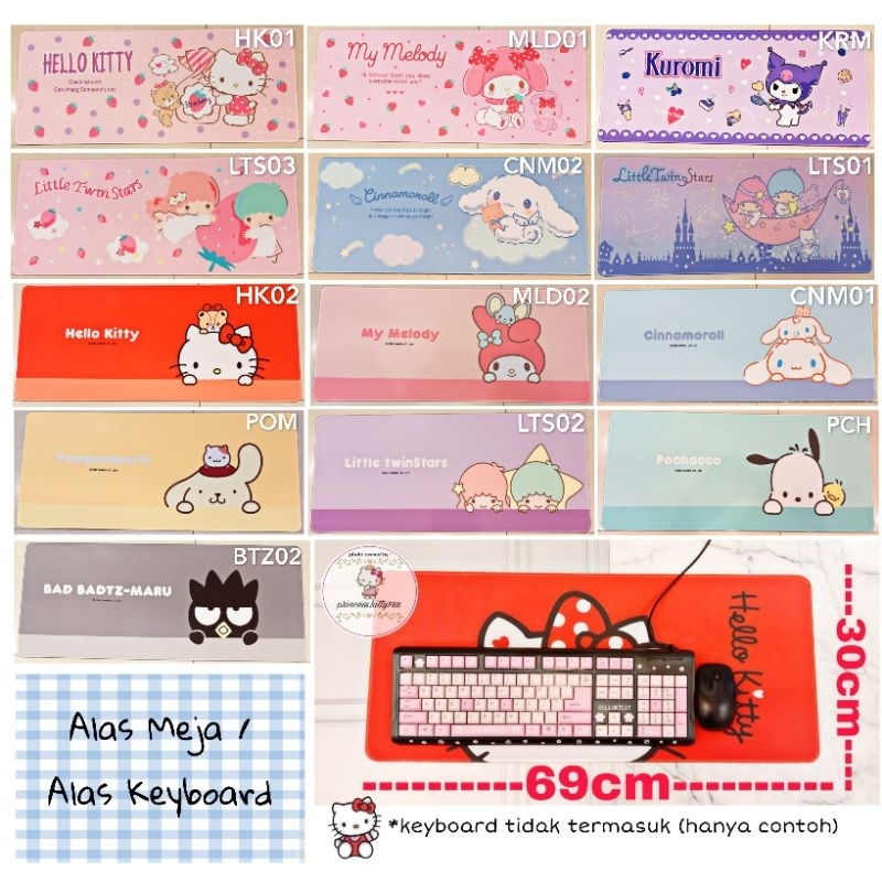 Jual ALAS KEYBOARD TEBAL BAHAN KARET (30X69) / ALAS MEJA LUCU MOTIF ...