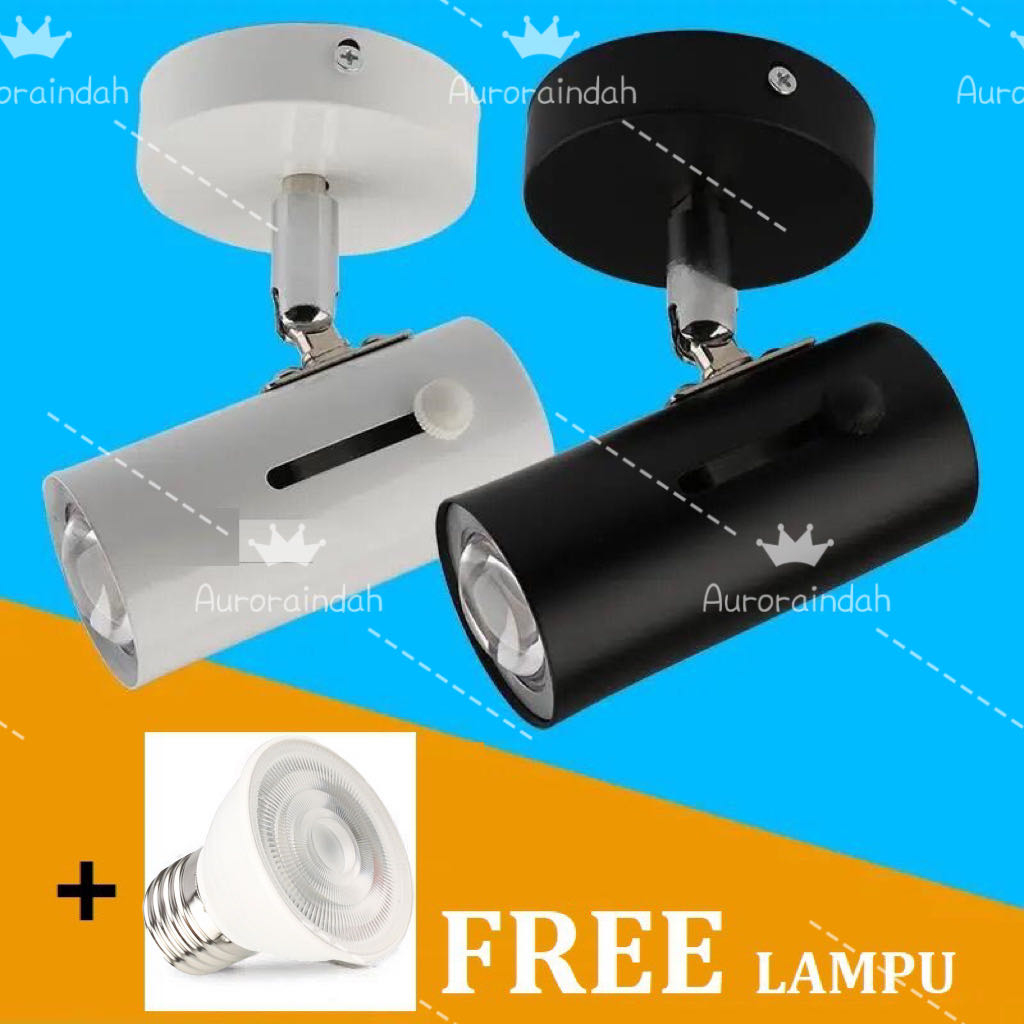Jual KAP LAMPU TEMPEL / RUMAH LAMPU SOROT / SPOTLITE HITAM/PUTIH FITTING E27 / SPOT LIGHT PLAFON ...