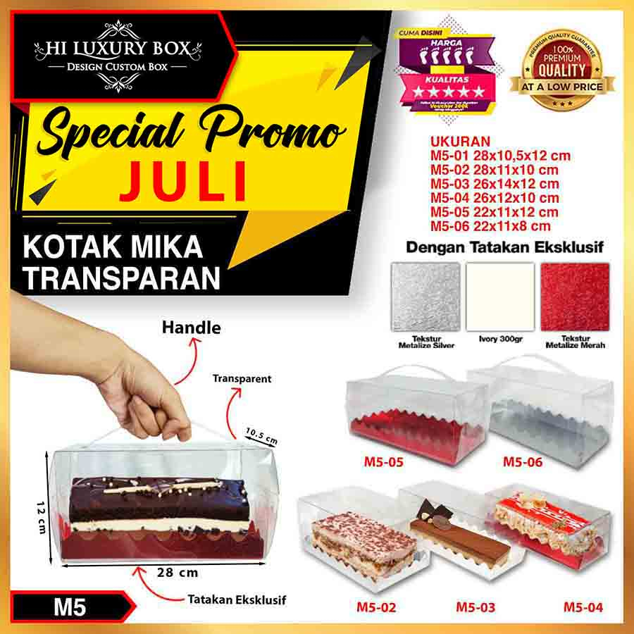 Jual Kotak Mika Plastik Souvenir Box Kue Transparant Packaging - M5 ...