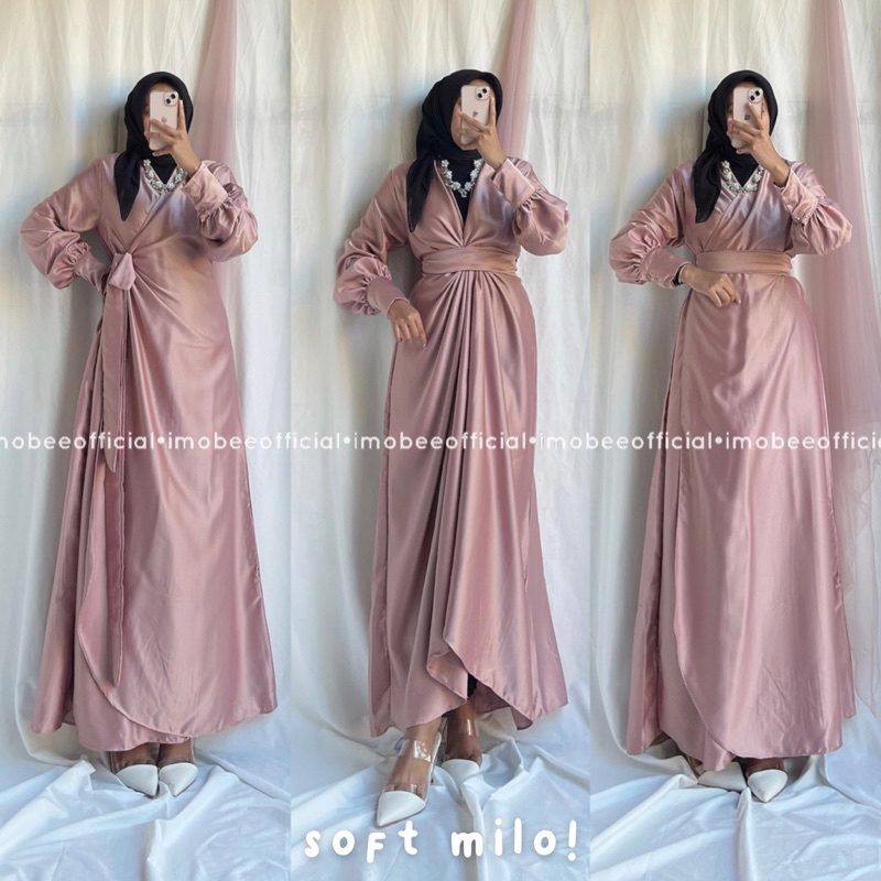 Jual PRETTY SILK DRESS // KIMONO DRESS TALI ALL IN ONE SATIN // GAMIS ...