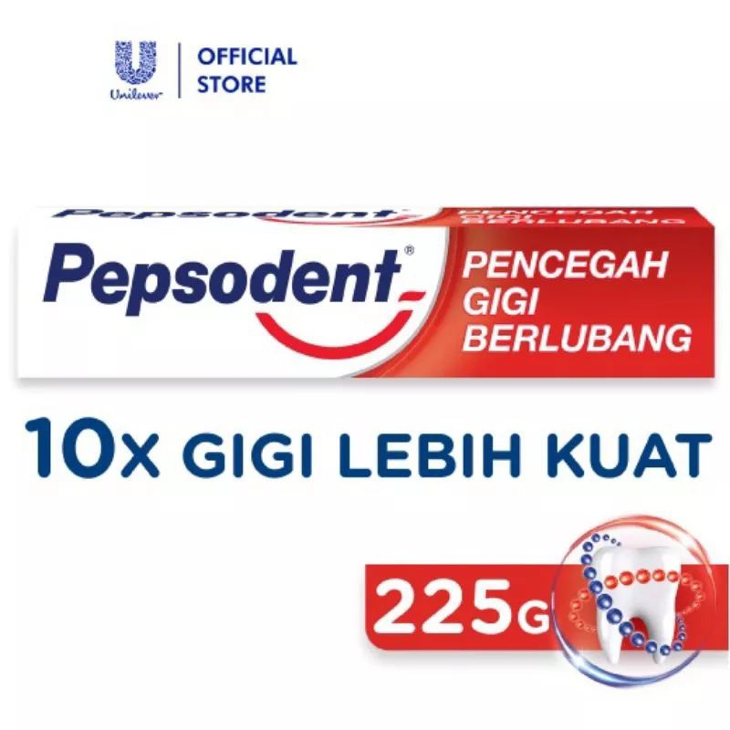 Jual Pepsodent merah putih pencegah gigi berlubang 225gr | Shopee Indonesia