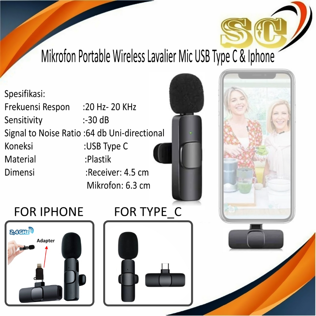 Jual Microphone Mic Clip On Wireless / Mikrofon Portable Wireless ...