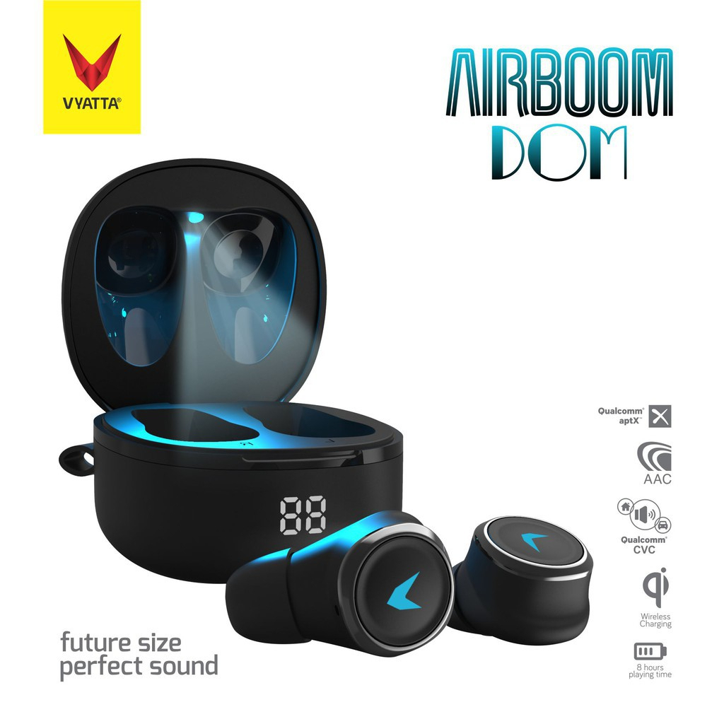 Jual Airboom Dom TWS Bluetooth Earphone Qualcomm APTX CVC Wireless ...