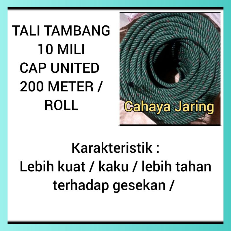 Jual TALI TAMBANG 10 MILI CAP UNITED / TAMBANG 10 MILI CAP UNITED ...