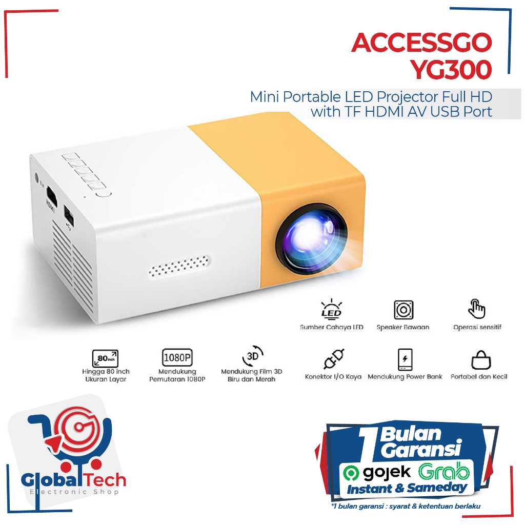 Jual Mini Proyektor LED YG300 YG-300 YG 300 LCD Portable Projector Home | Shopee Indonesia