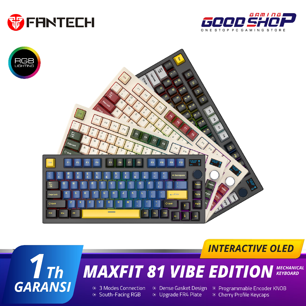 Jual Fantech MAXFIT81 Wireless 75% Mechanical Keyboard Gaming PBT ...