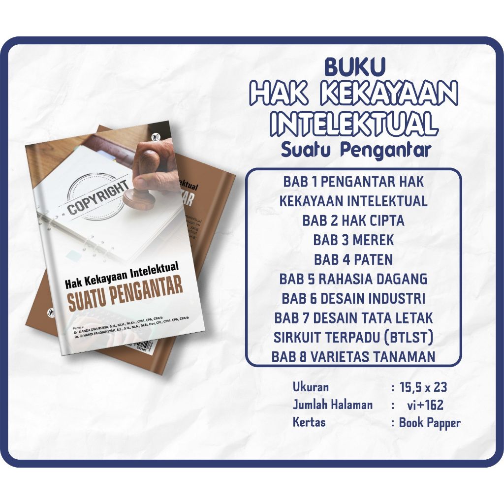 Jual BUKU HAK KEKAYAAN INTELEKTUAL SUATU PENGANTAR (HAKI) | Shopee Indonesia