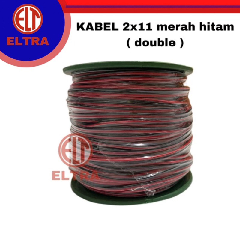 Jual Kabel 2 X 11 2x11 2×11 2 × 11 ( 24 AWG ) tweeter audio merah hitam 100 meter + roll kabel ...