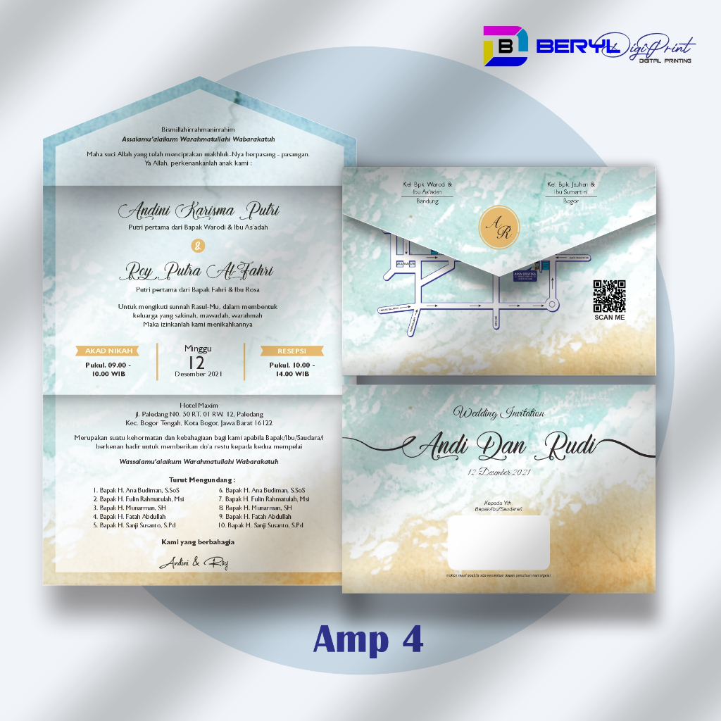 Jual Undangan Pernikahan Semi Amplop simpel elegan | Shopee Indonesia
