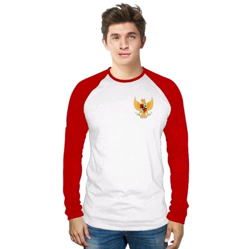 Jual KAOS 17 AGUSTUS HUT RI KAOS RAGLAN PUTIH MERAH LENGAN PANJANG LOGO ...